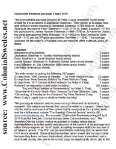 Zephaniah Steelman Family Sheets | The Peter S. Craig Collection